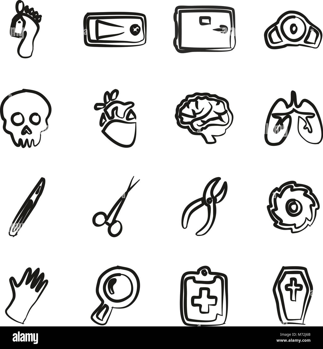 Morgue Icons Freehand Stock Vector Image & Art - Alamy