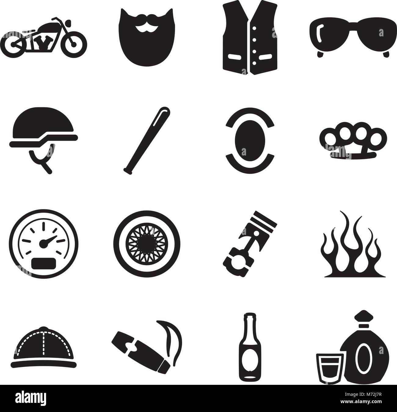 Motorcycle Club Icons Stock Vector Image & Art - Alamy