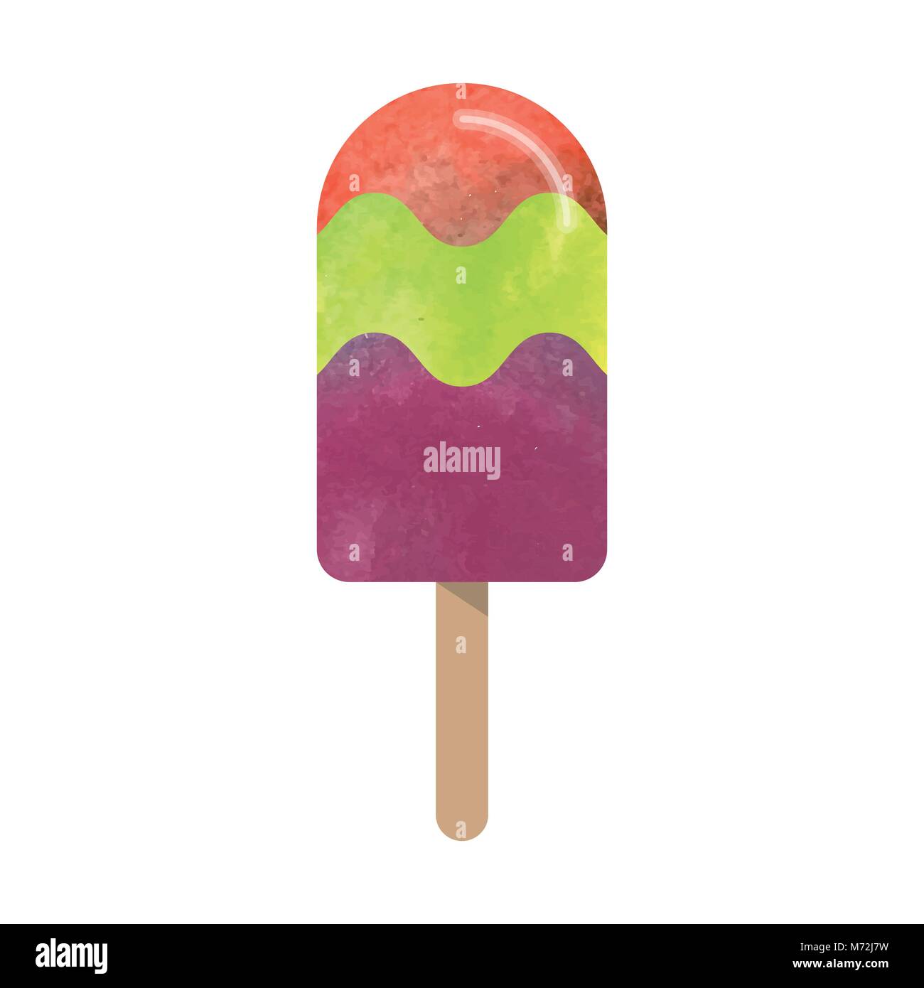 Colorful watercolor texture vector popsicle ice cream sweet summer ...