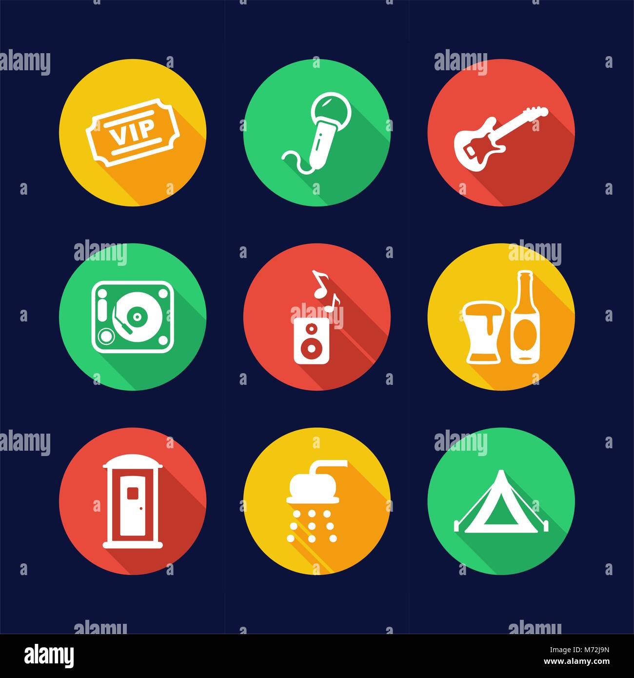 Music Festival Icons Flat Design Circle Stock Vector Image & Art - Alamy