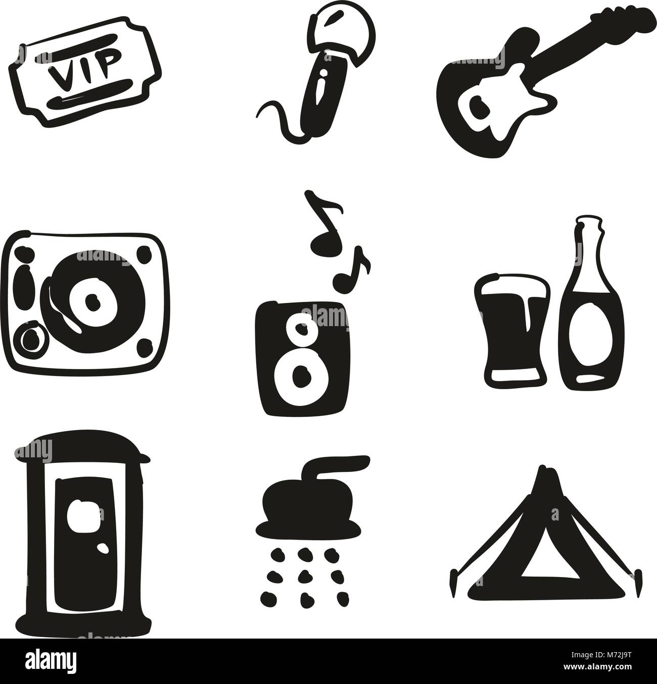 Music Festival Icons Freehand Fill Stock Vector Image & Art - Alamy