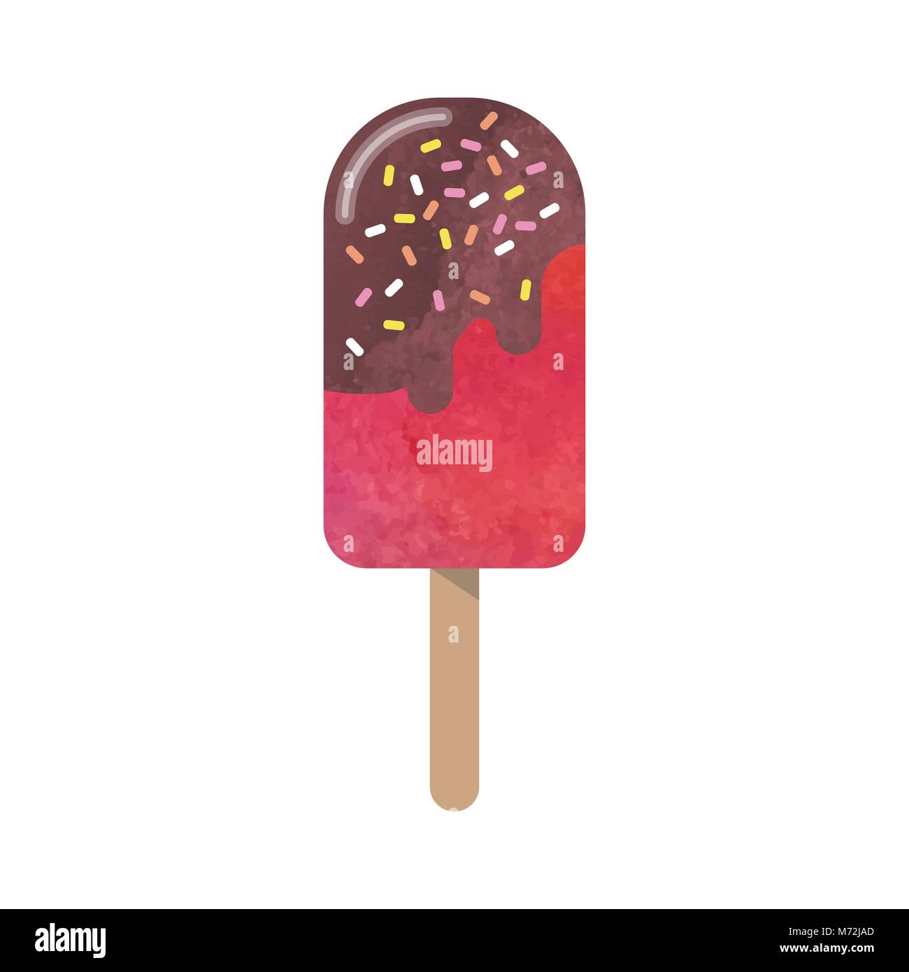 Colorful watercolor texture vector popsicle ice cream sweet summer ...