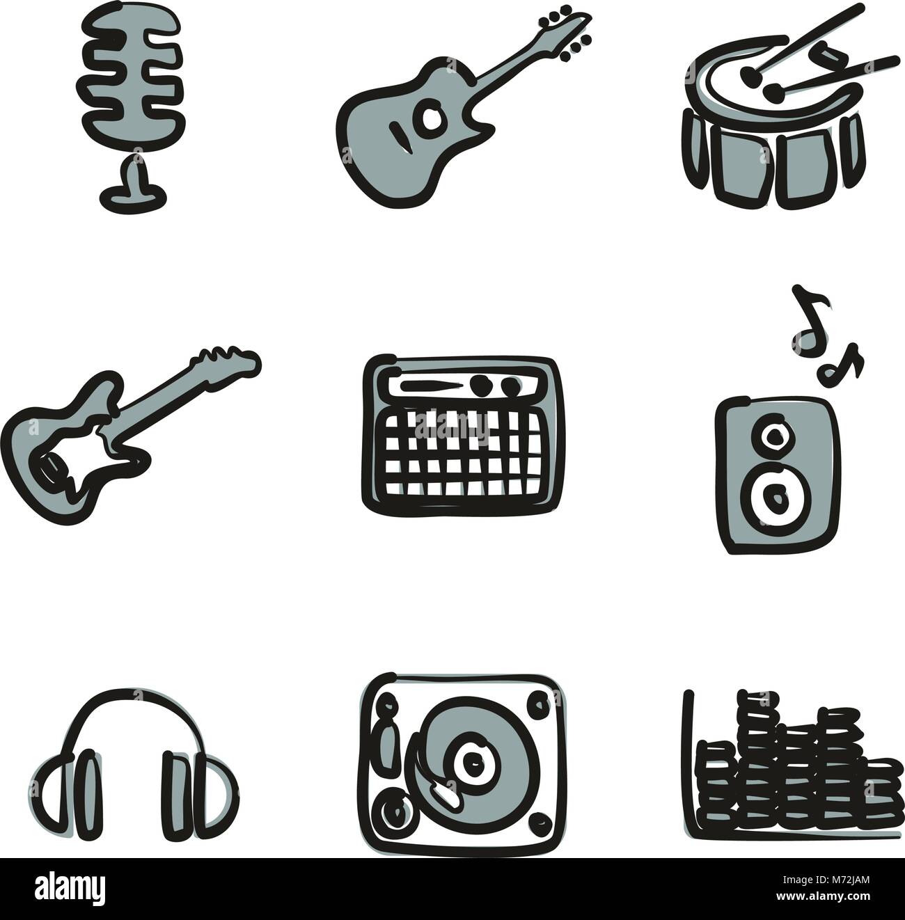 Music Studio Icons Freehand 2 Color Stock Vector Image & Art - Alamy