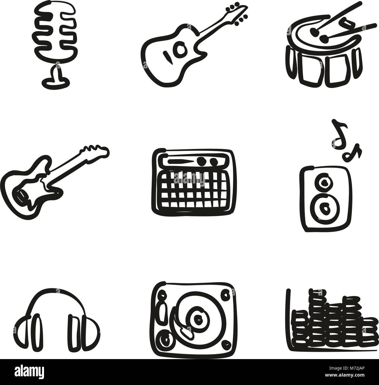 Music Studio Icons Freehand Stock Vector Image & Art - Alamy