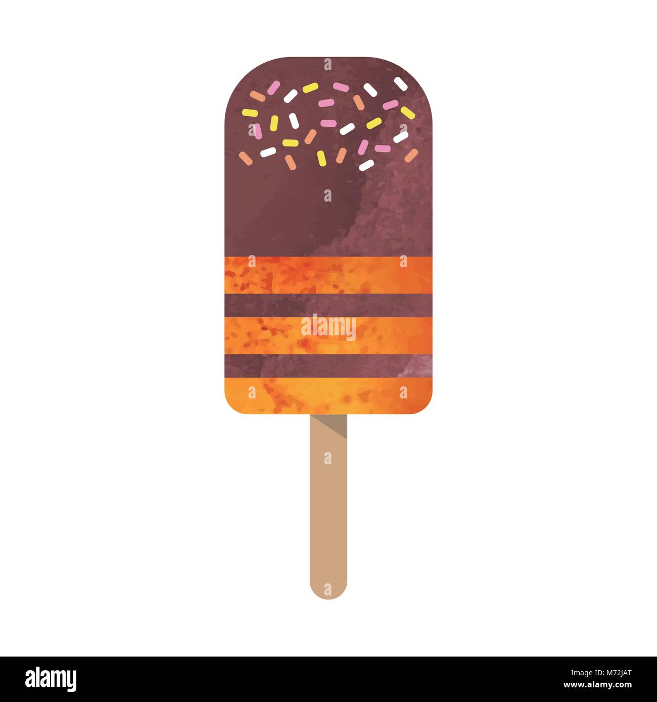 Colorful watercolor texture vector popsicle ice cream sweet summer ...