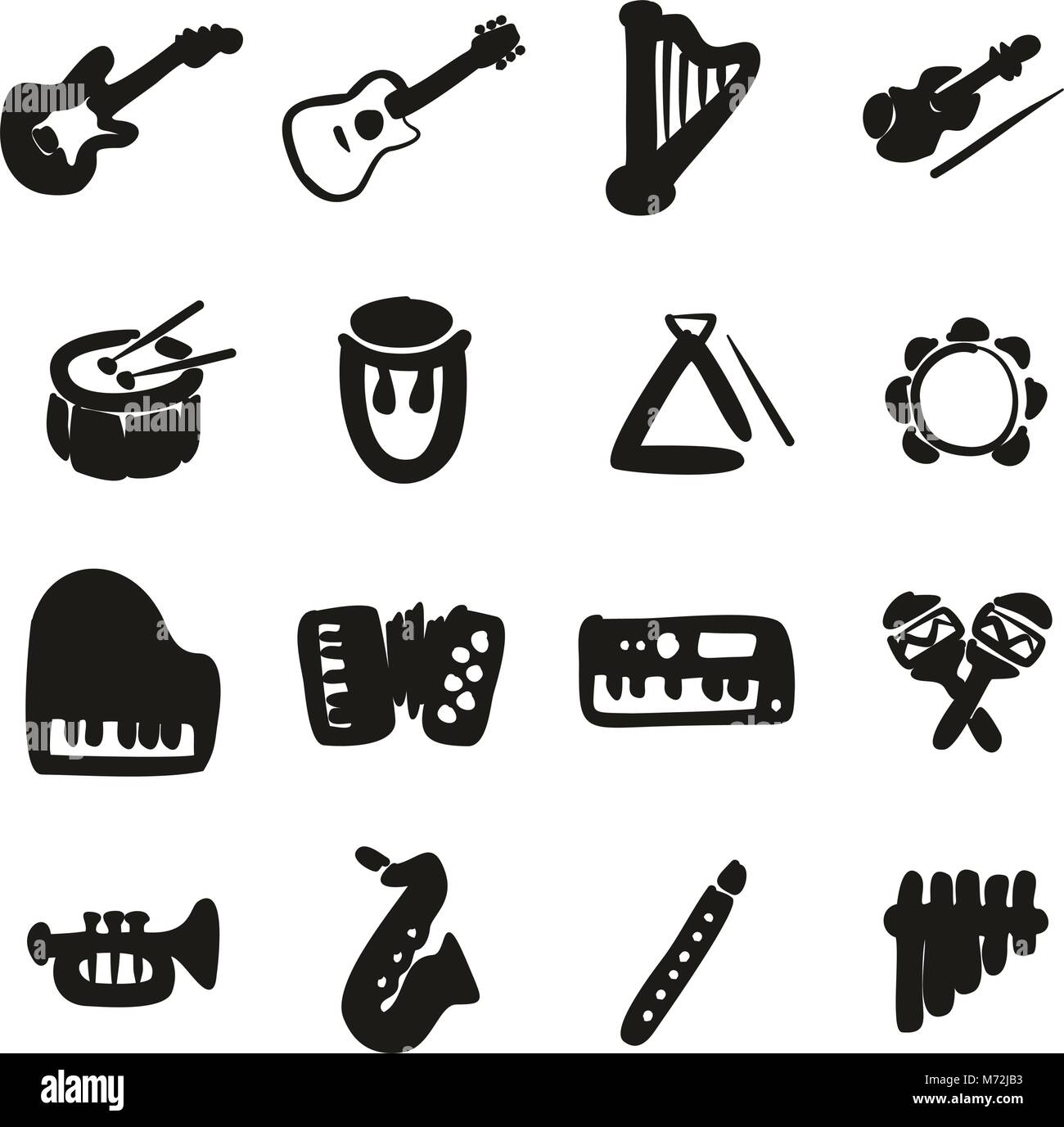 Musical Instruments Icons Freehand Fill Stock Vector Image & Art - Alamy