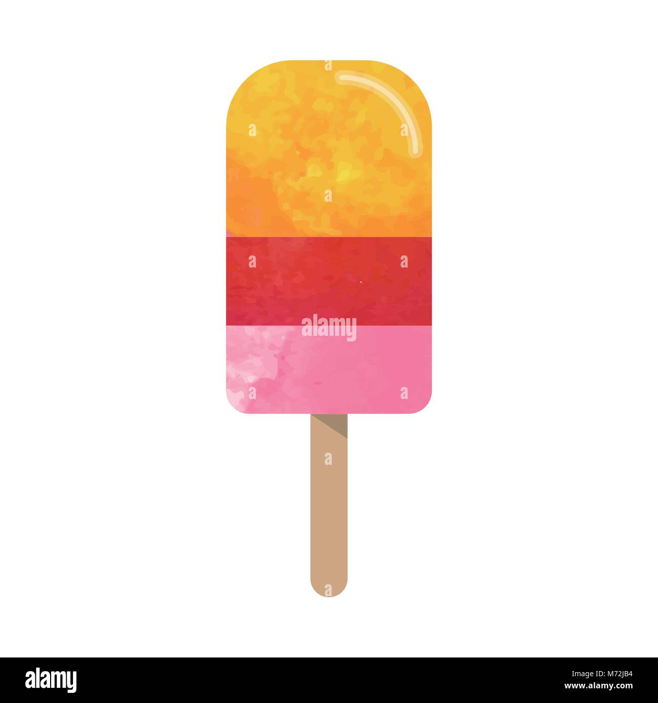 Colorful watercolor texture vector popsicle ice cream sweet summer ...