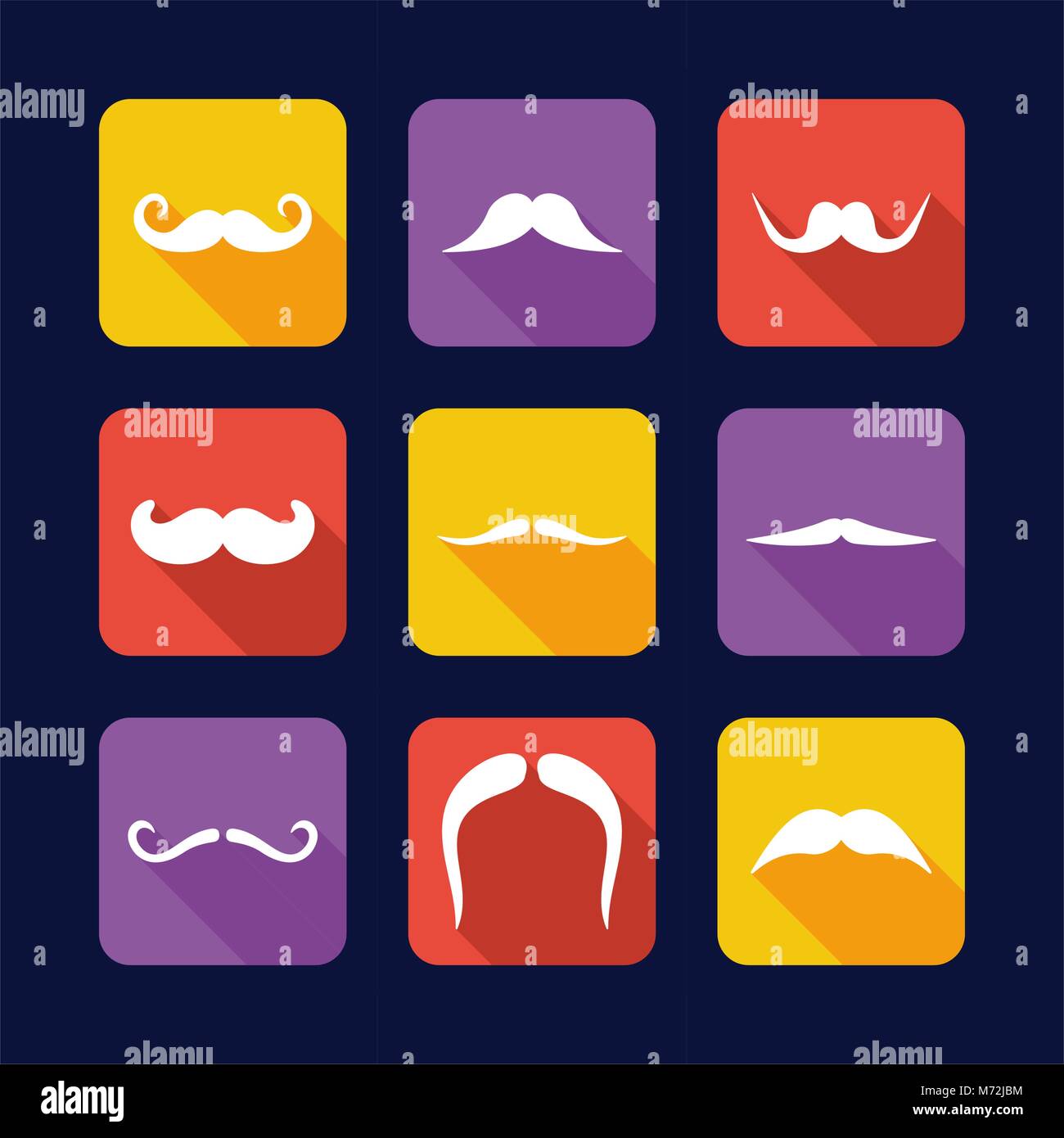 Mustache Icons Flat Design Stock Vector Image & Art - Alamy
