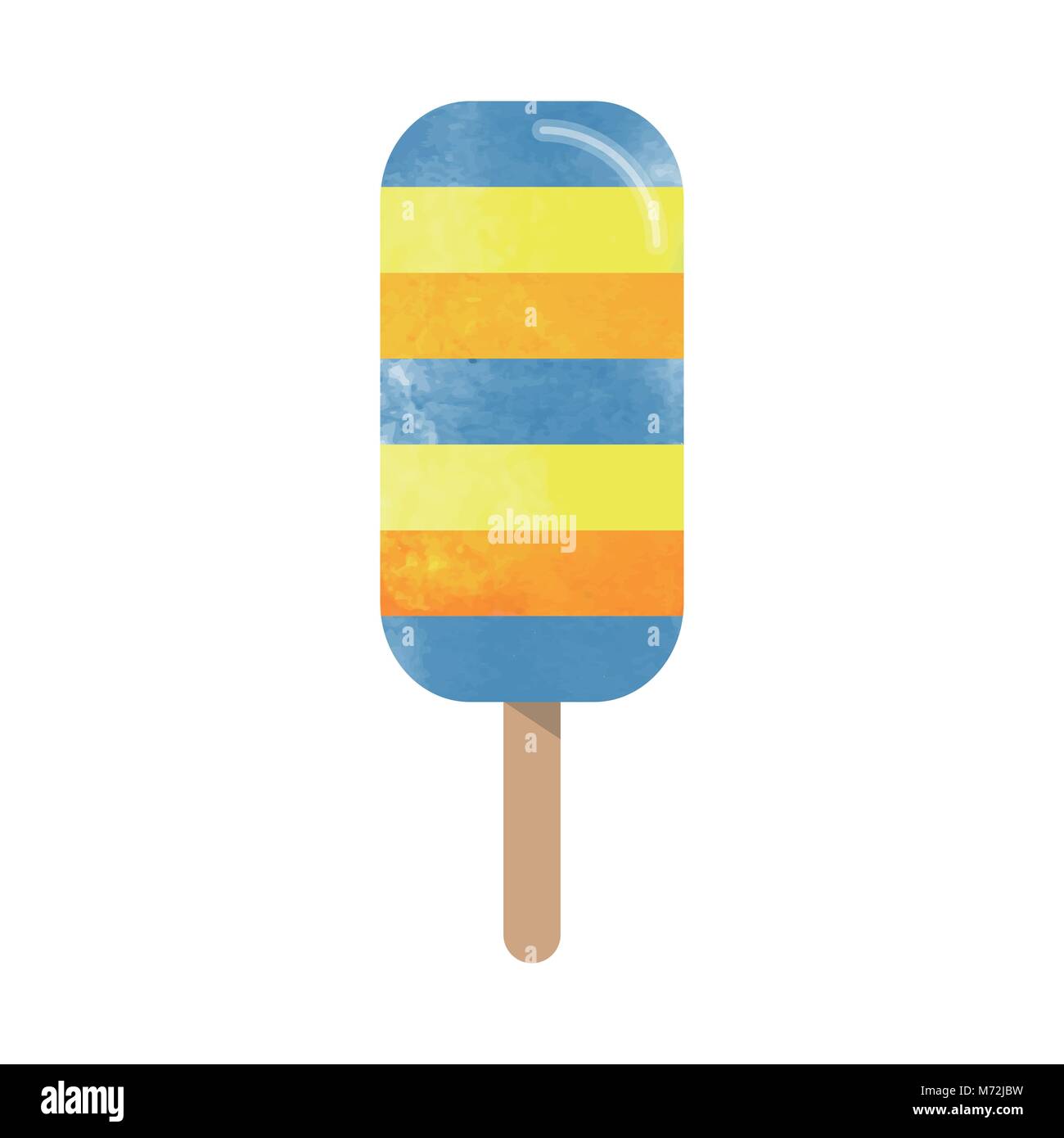 Colorful watercolor texture vector popsicle ice cream sweet summer ...
