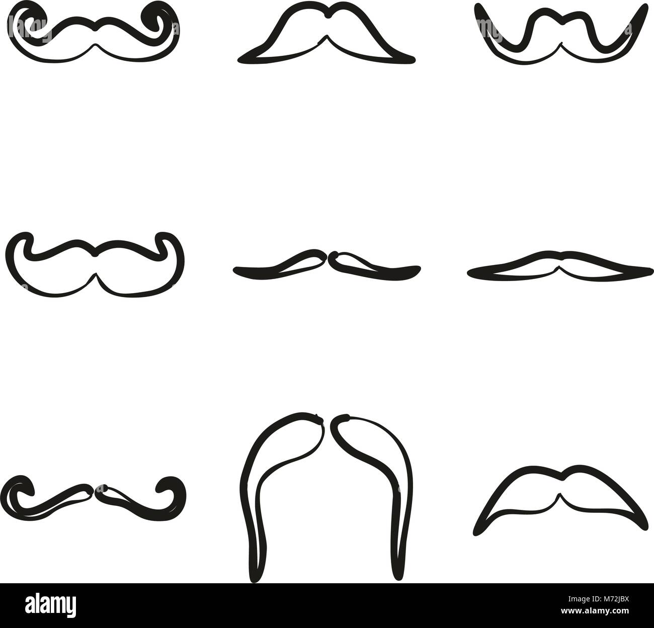 Mustache Icons Freehand Stock Vector Image & Art - Alamy
