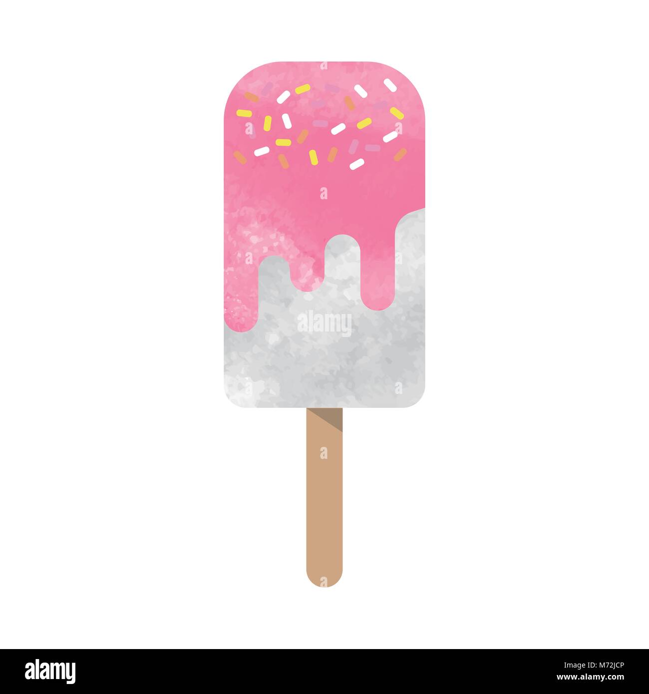 Colorful watercolor texture vector popsicle ice cream sweet summer ...