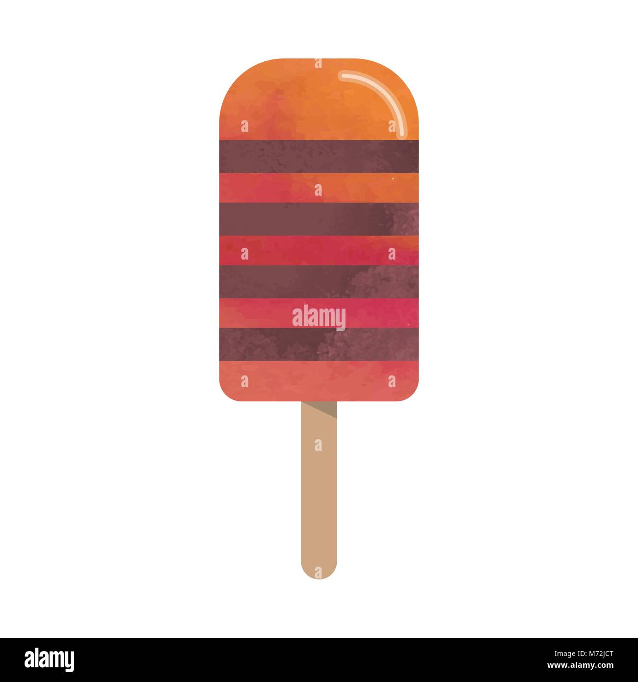 Colorful watercolor texture vector popsicle ice cream sweet summer ...