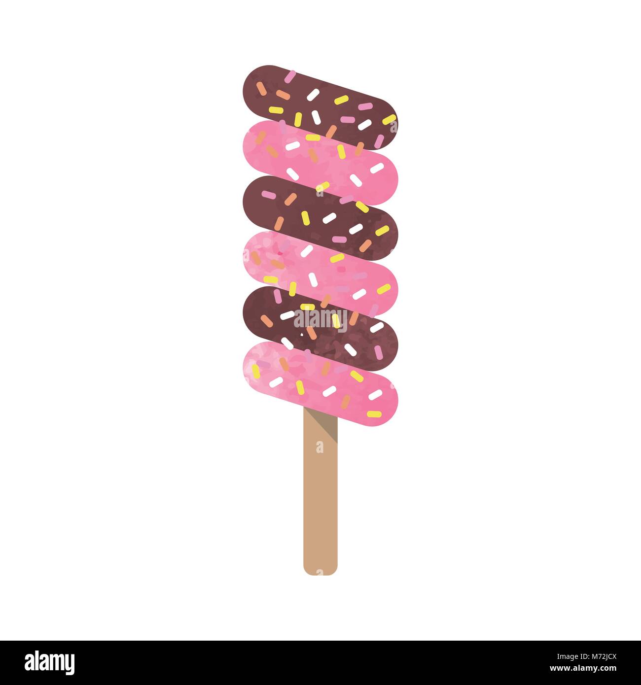 Colorful watercolor texture vector popsicle ice cream sweet summer ...