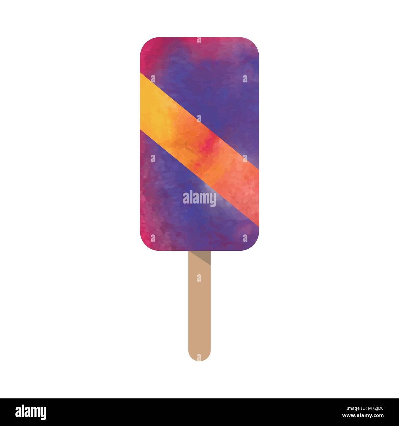 Colorful watercolor texture vector popsicle ice cream sweet summer ...