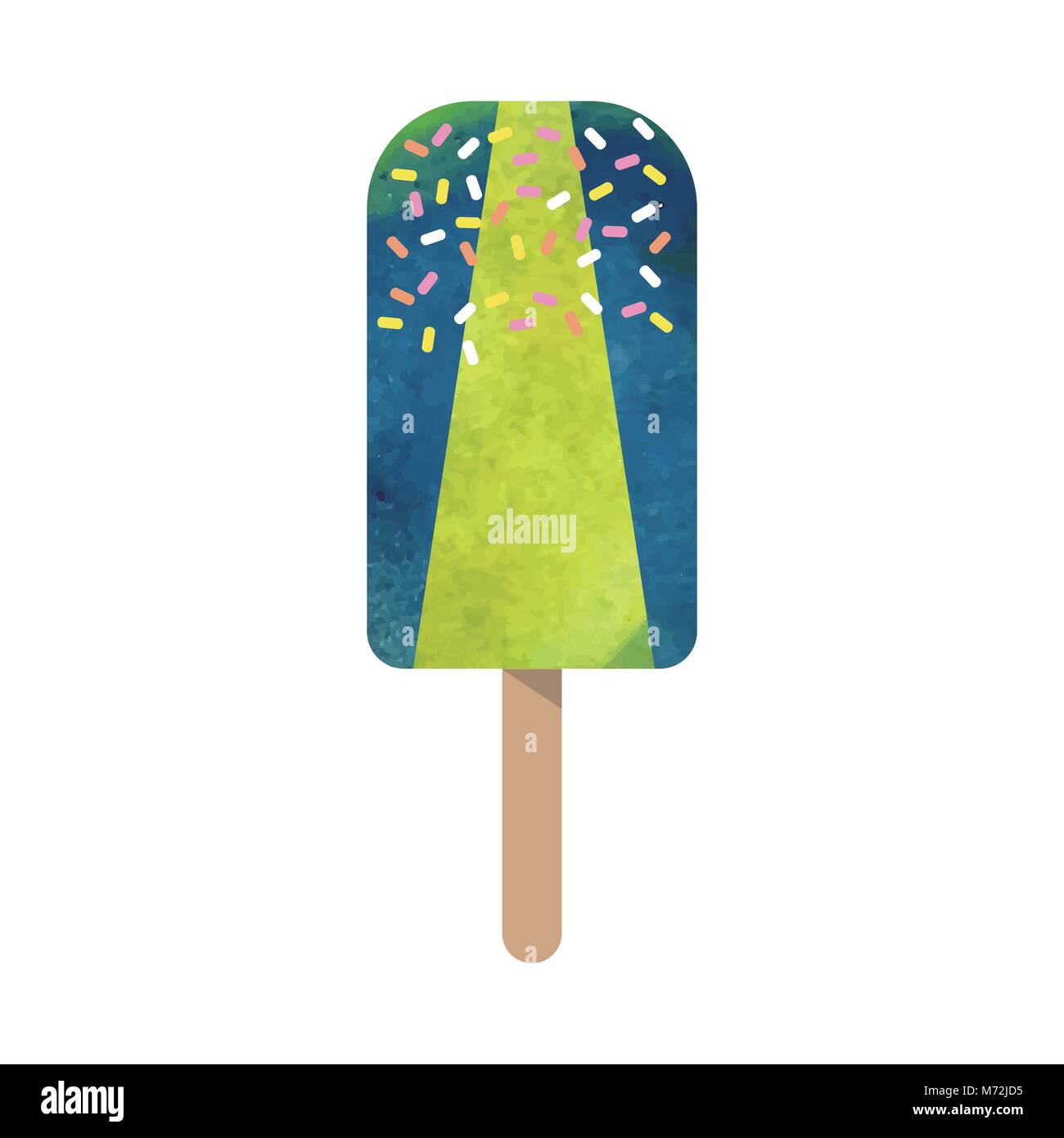 Colorful watercolor texture vector popsicle ice cream sweet summer ...