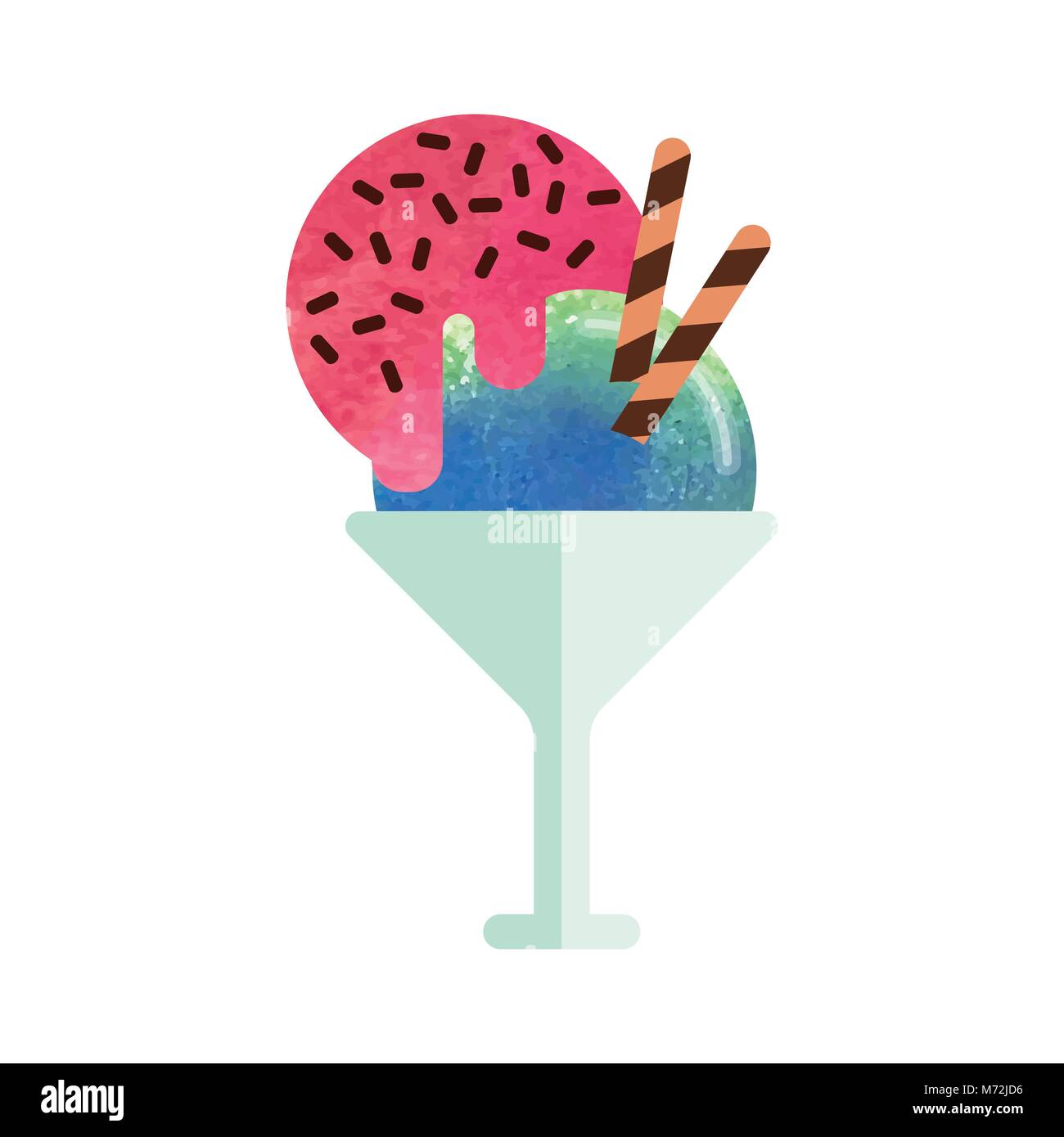 Colorful watercolor texture vector popsicle ice cream sweet summer ...