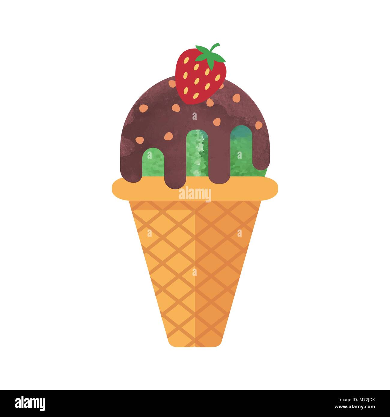 Colorful watercolor texture vector popsicle ice cream sweet summer ...