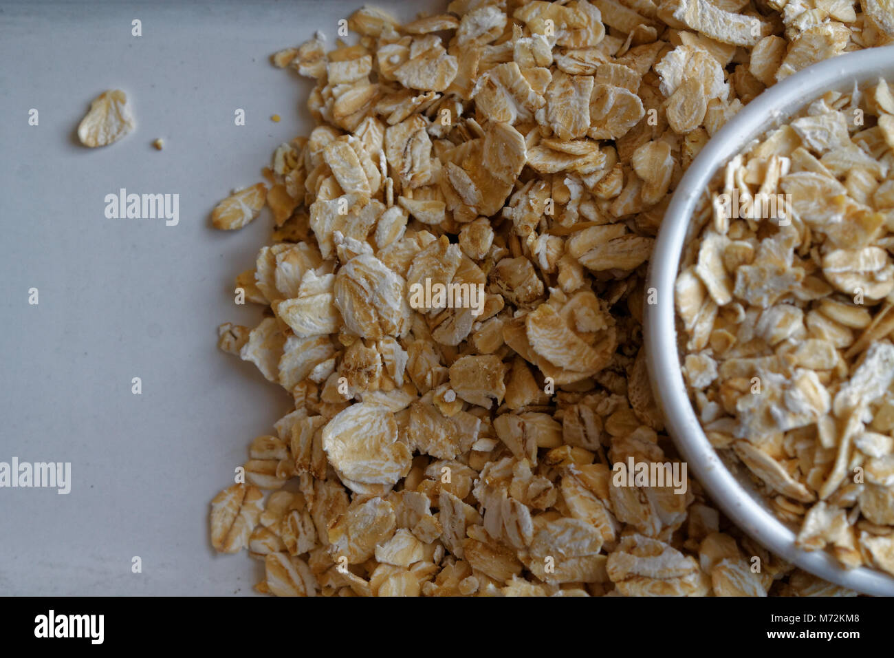 The texture of oatmeal in little plate . The concept of proper ...
