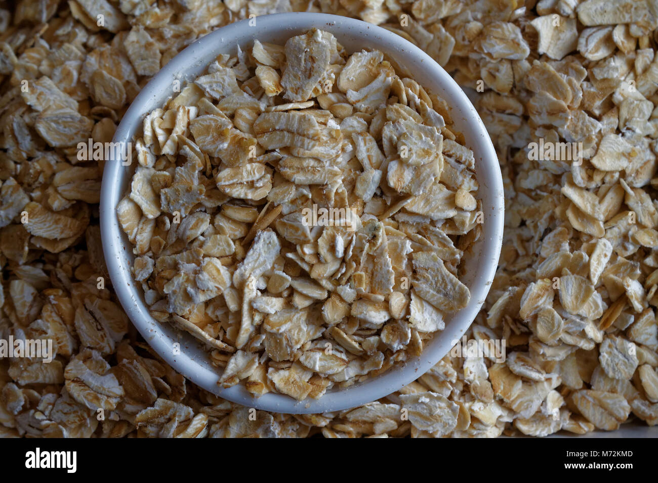 The texture of oatmeal in little plate . The concept of proper ...