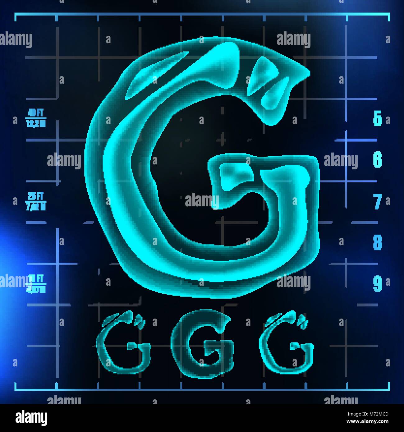 G Letter Vector. Capital Digit. Roentgen X-ray Font Light Sign. Medical ...