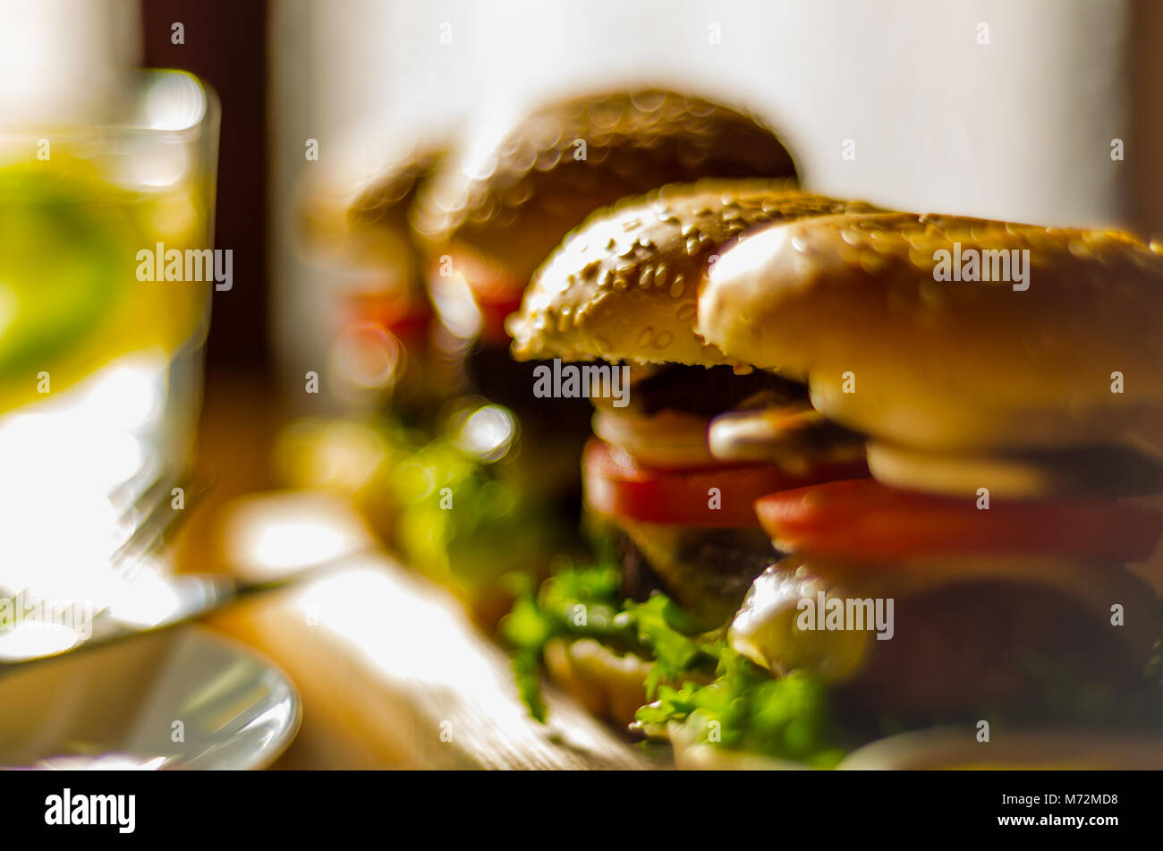 mini burgers with meat, vegetables, cheese and other toppings, bread ...