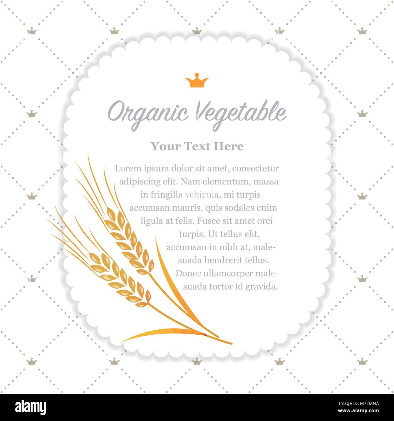 Colorful watercolor texture nature organic vegetable memo frame barley ...