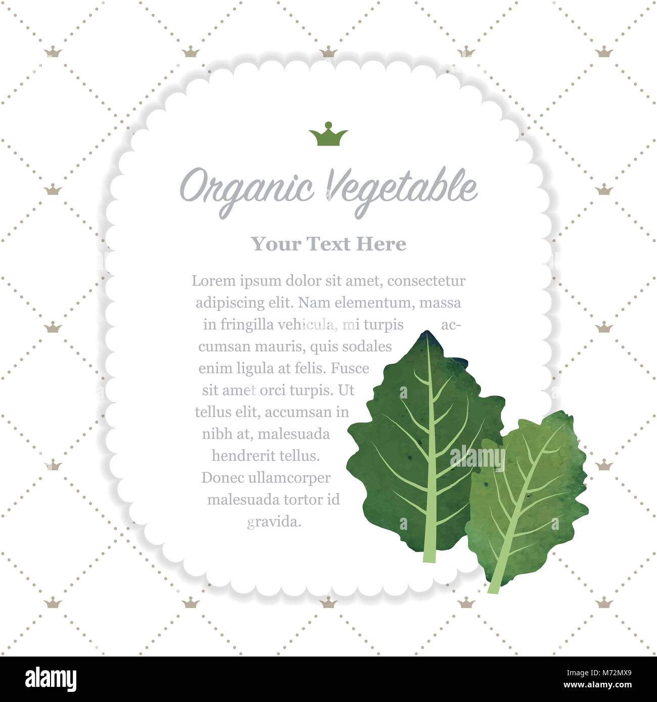 Colorful watercolor texture nature organic vegetable memo frame ...