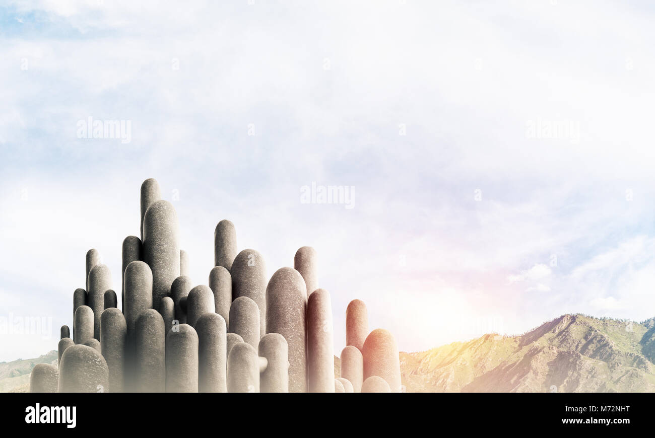 Image of high and huge stone columns located outdoors with beautiful ...
