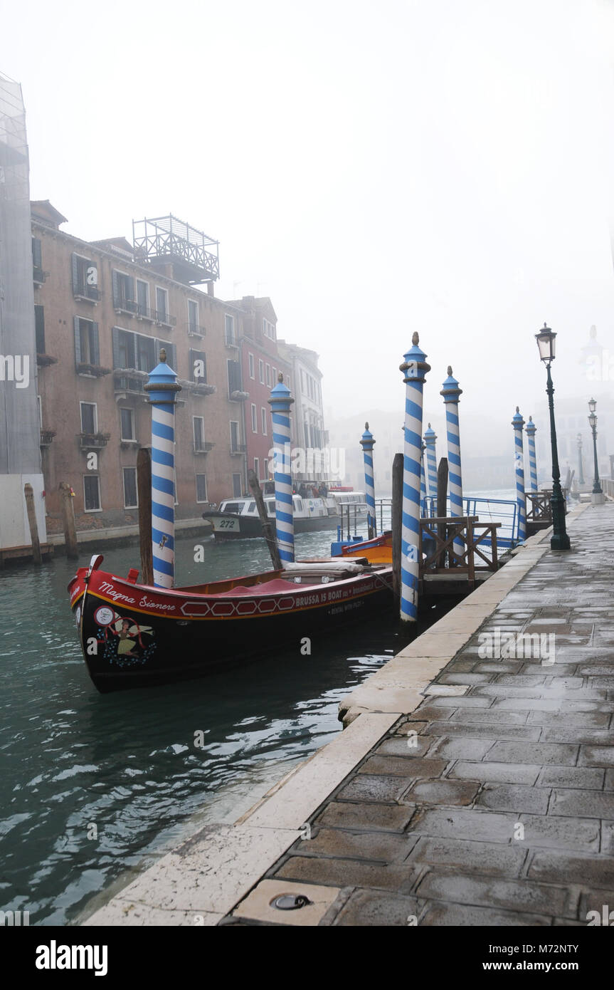 A moored barge, Palazzo Labia, Cannaregio , Venice, Italy Stock Photo ...