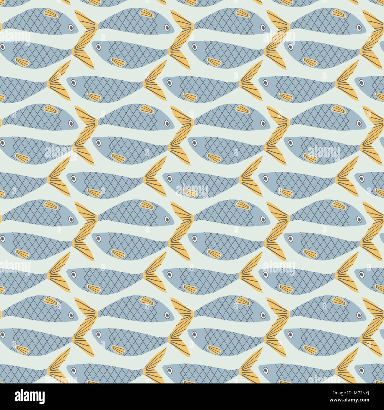 Japanese traditional retro wagara seamless pattern background fish ...