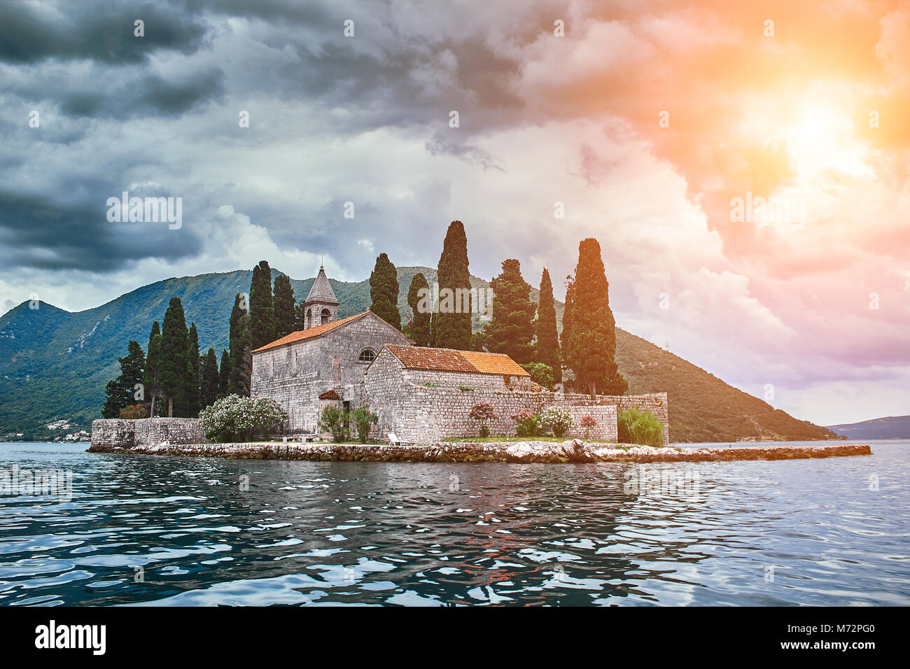 Castle on Island on the lake in Montenegro Stock Photo - Alamy