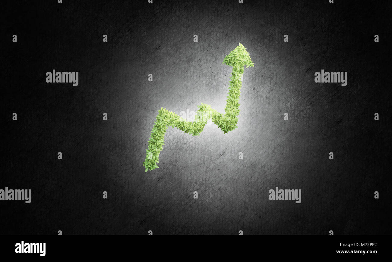 Close green growing graph as symbol of progress and income Stock Photo ...