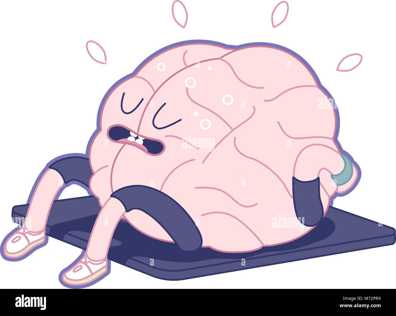 Train your brain series - the flat outlined vector illustration of ...