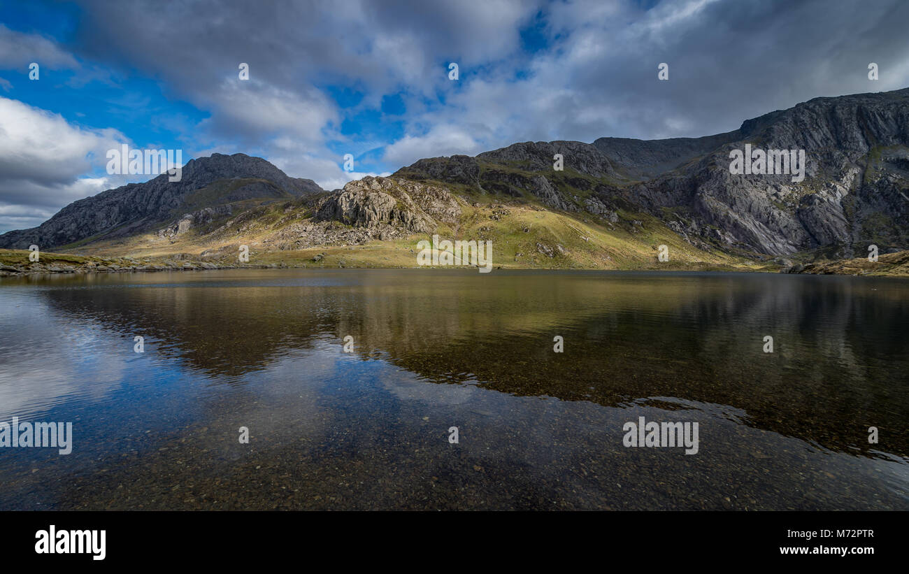Mountain Lake at The Glyderau, Snowdonia Stock Photo - Alamy