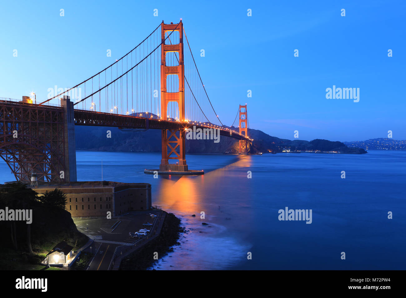 The Golden Gate Bridge as darkness falls Stock Photo - Alamy