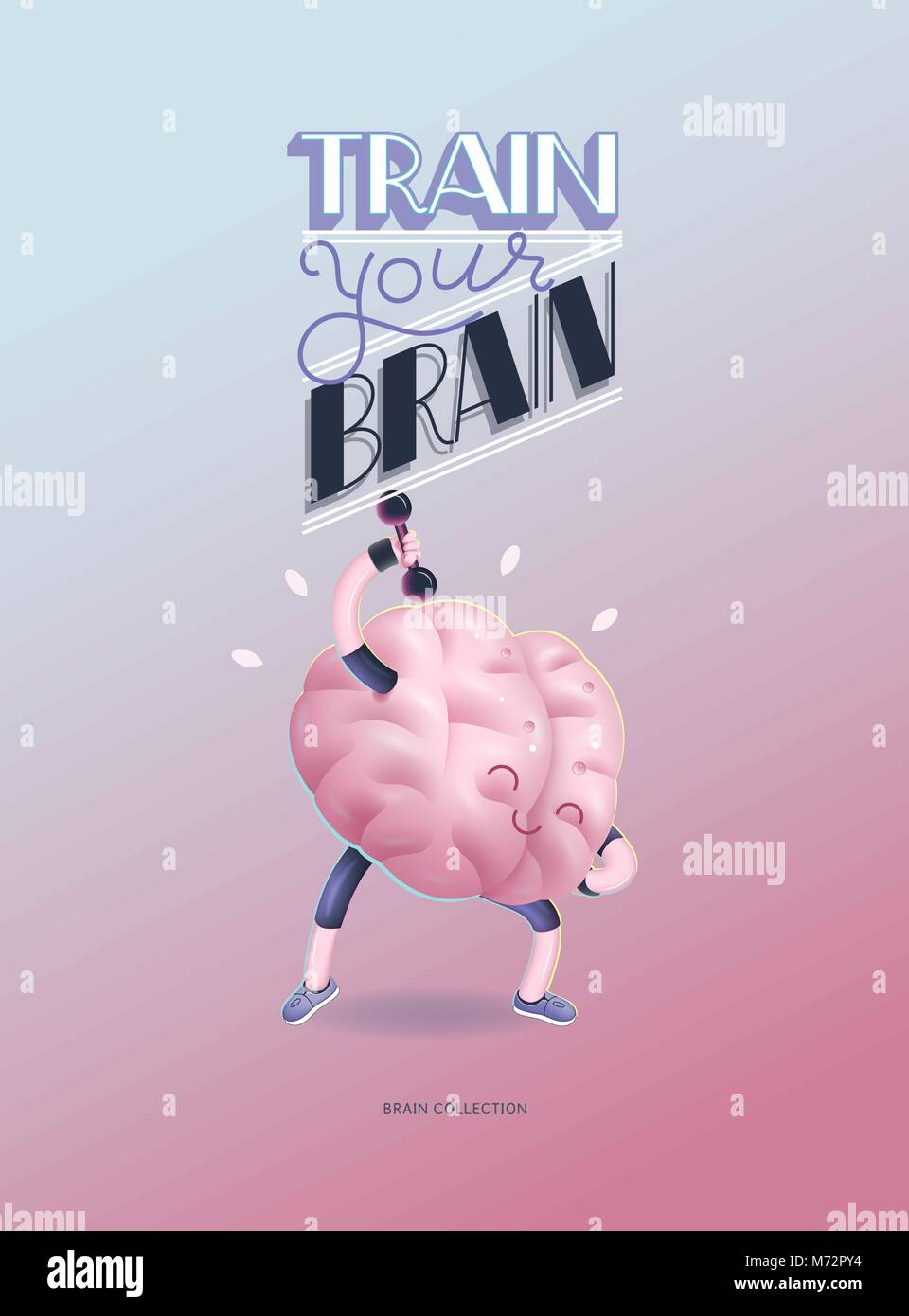 Train your brain poster - the vector illustration of a training brains ...