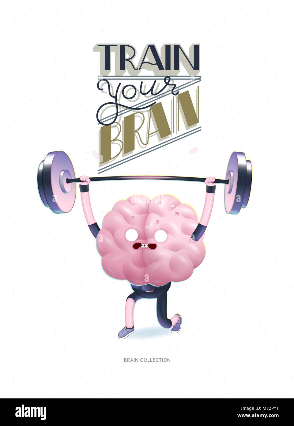 Train your brain poster - the vector illustration of a training brains ...