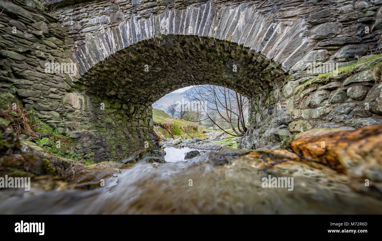 Waterfall Under Bridge, Kirkstone Pass, Lake District Stock Photo - Alamy