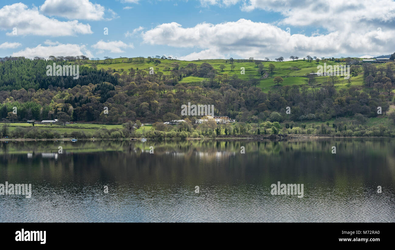 Lake Bala on a Still Day, with Clouds and Reflections Stock Photo - Alamy