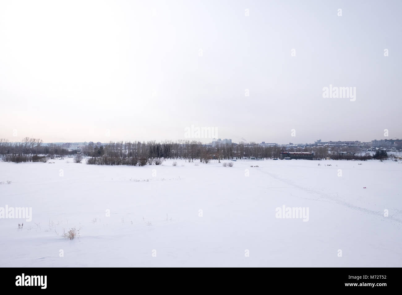 A landscape an Scenery at Irkutks Russia during winter. A snow cover ...