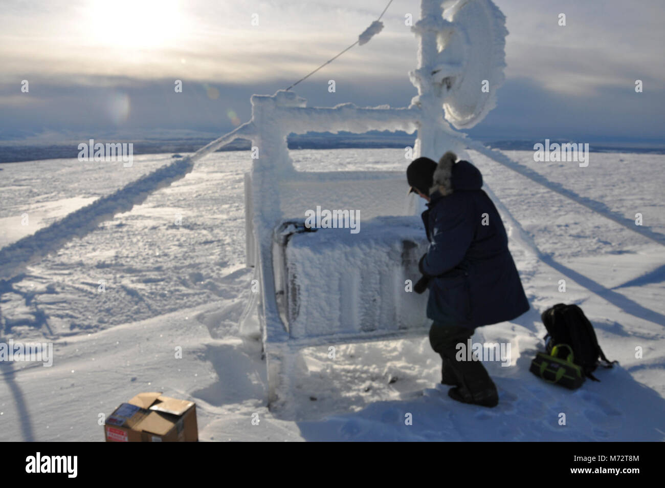 . Weather station in snow Stock Photo - Alamy
