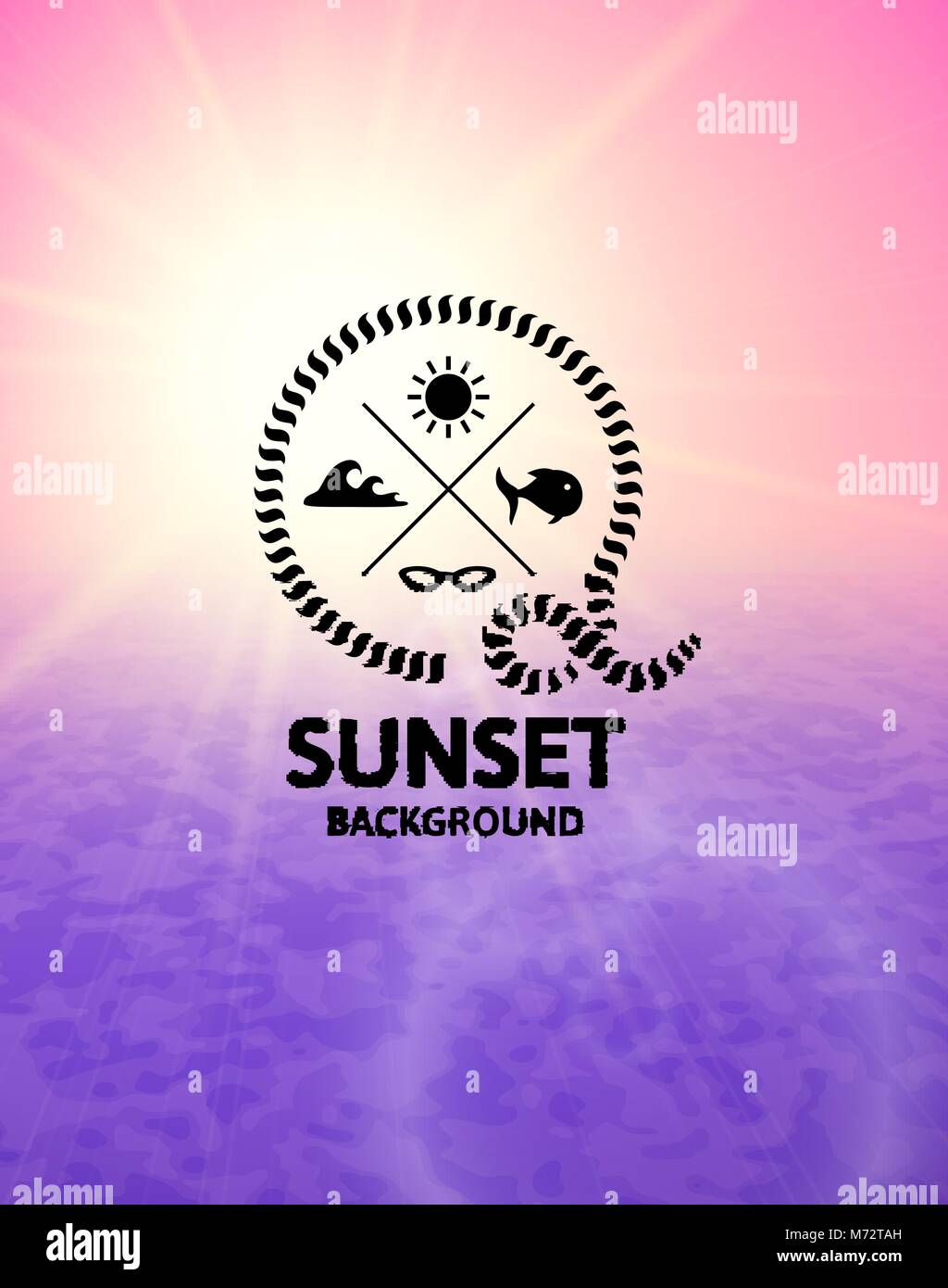 Pink sea dawn Stock Vector Images - Alamy