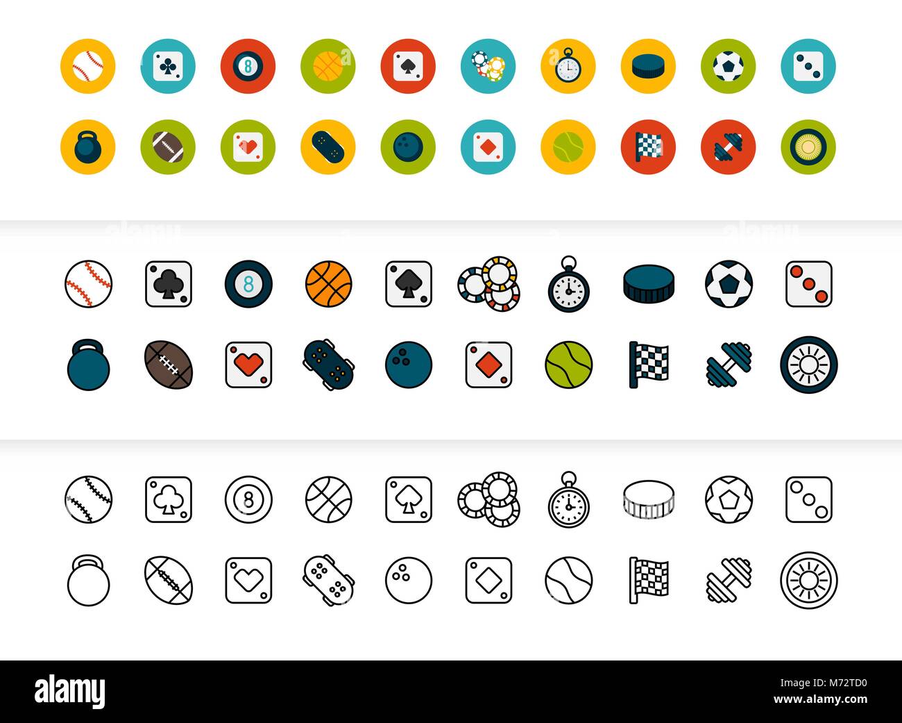 Black and color outline icons, thin stroke line style design Stock ...