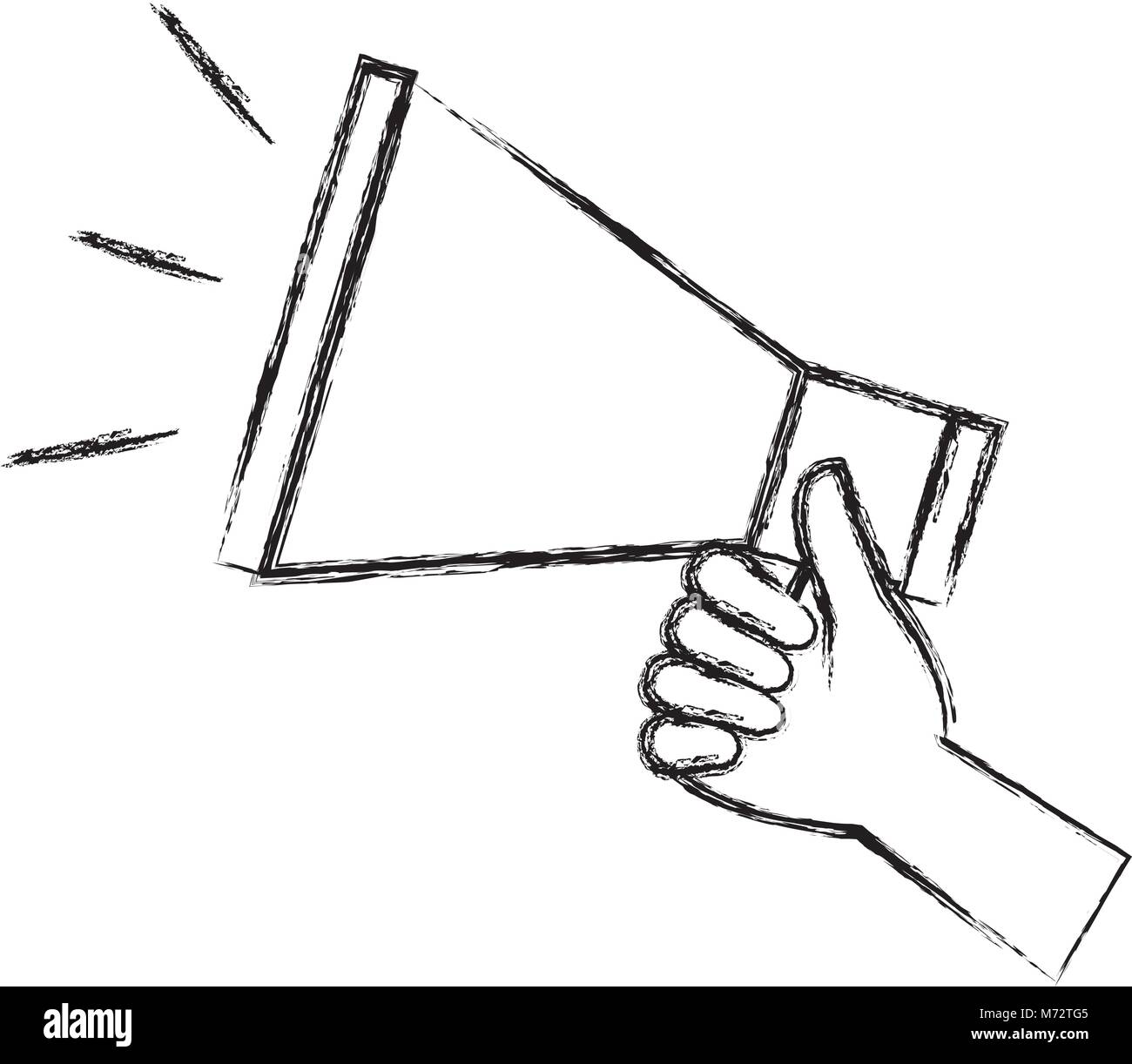 hand with megaphone sound vector illustration design Stock Vector Image ...