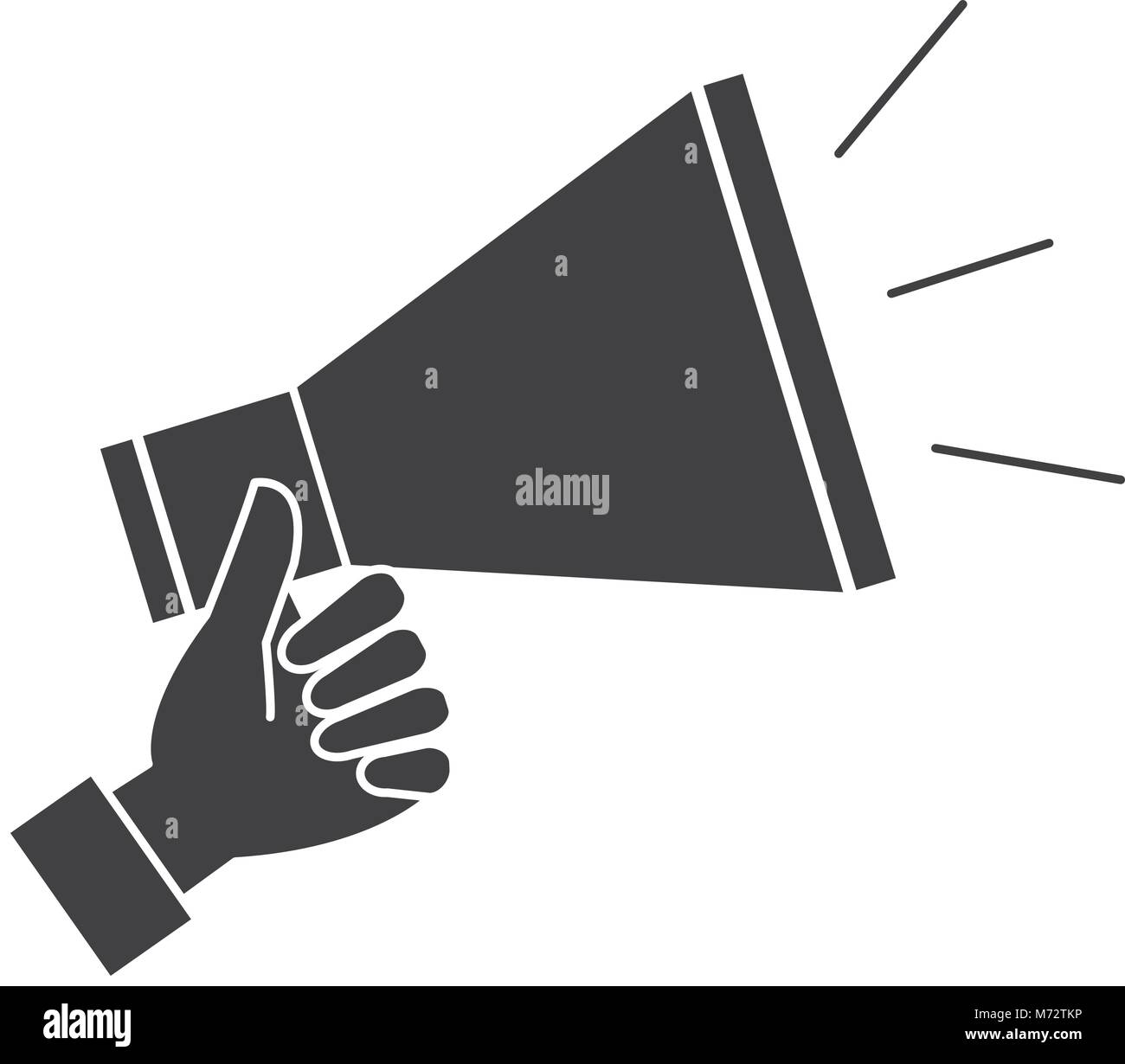 hand with megaphone sound vector illustration design Stock Vector Image ...