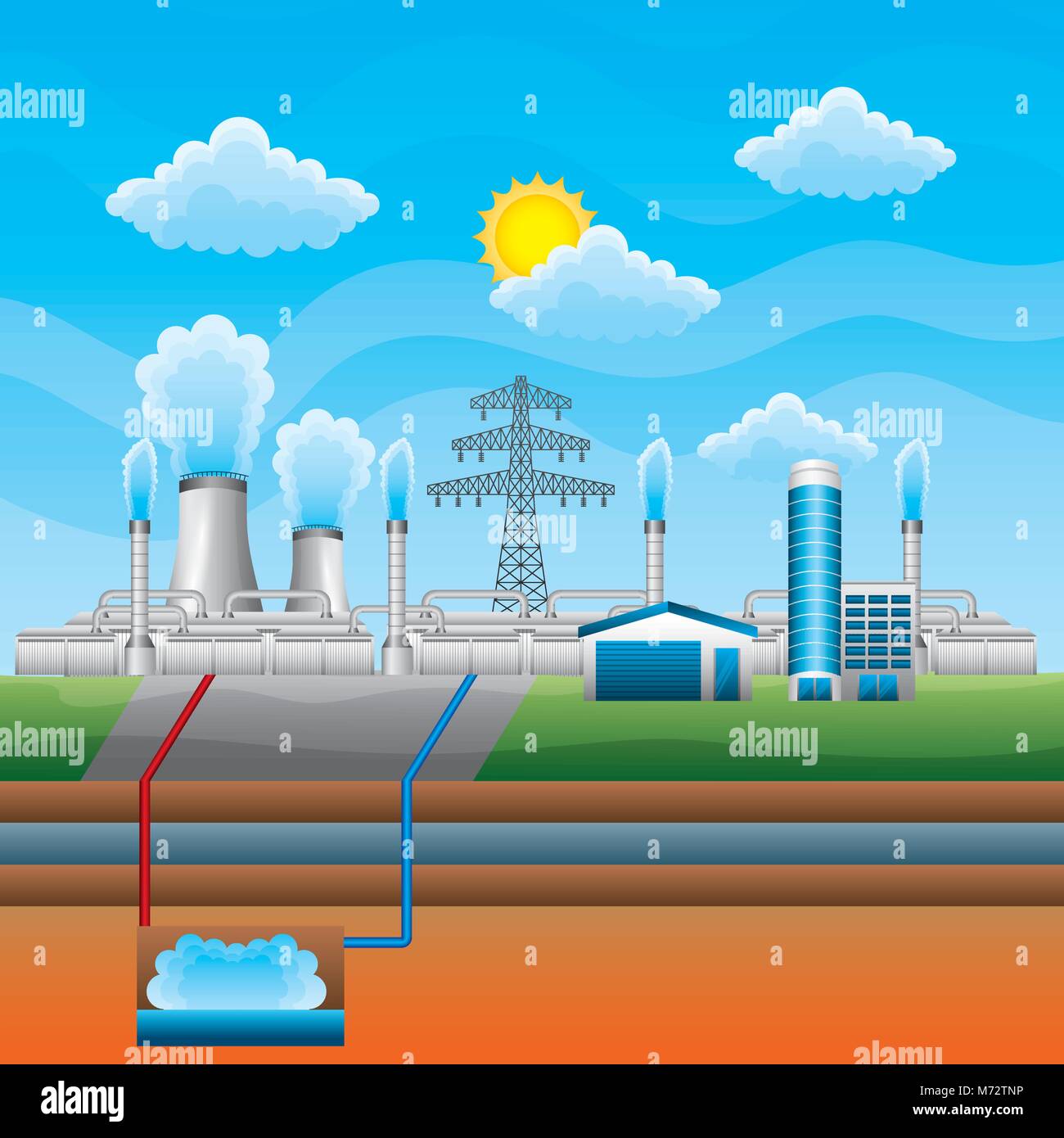 Geothermal water renewable energy Stock Vector Images - Alamy