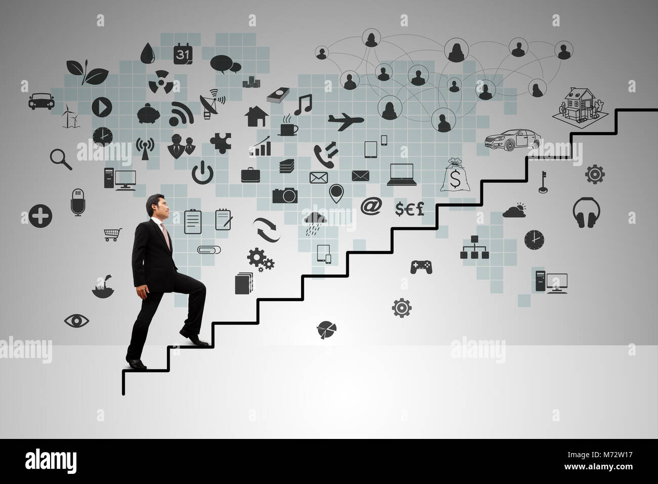 Business Concept. Stairs to success Stock Photo - Alamy