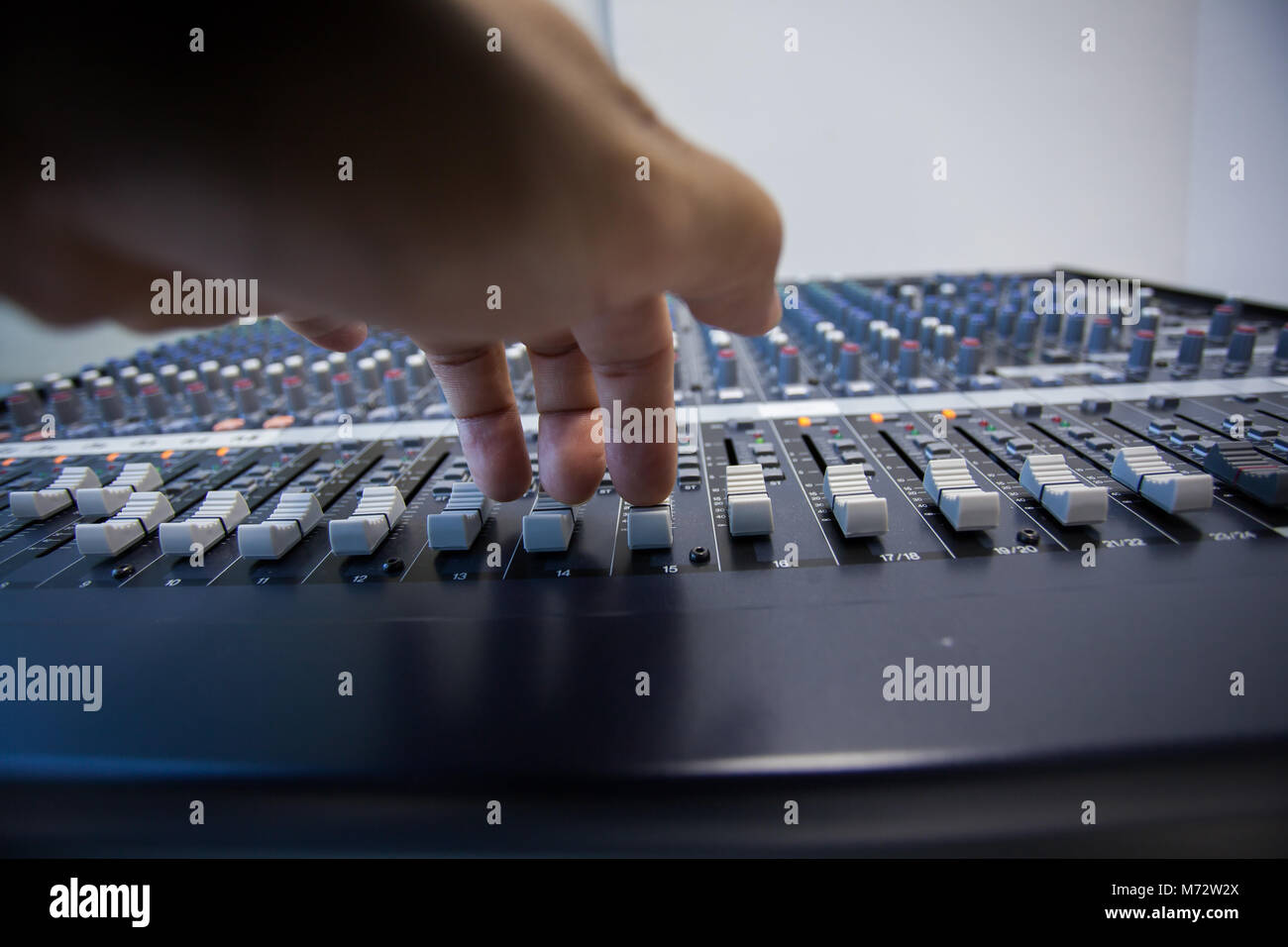 Console audio controls. Sound engineer Stock Photo - Alamy