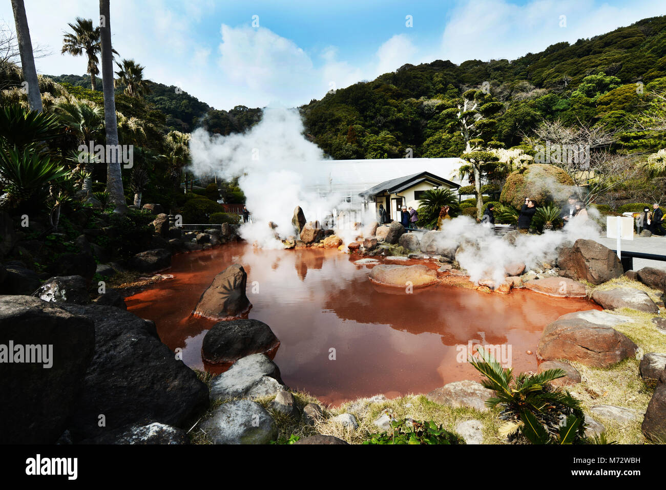 A small blood pond hot spring in the Umi Jigoku complex Stock Photo - Alamy