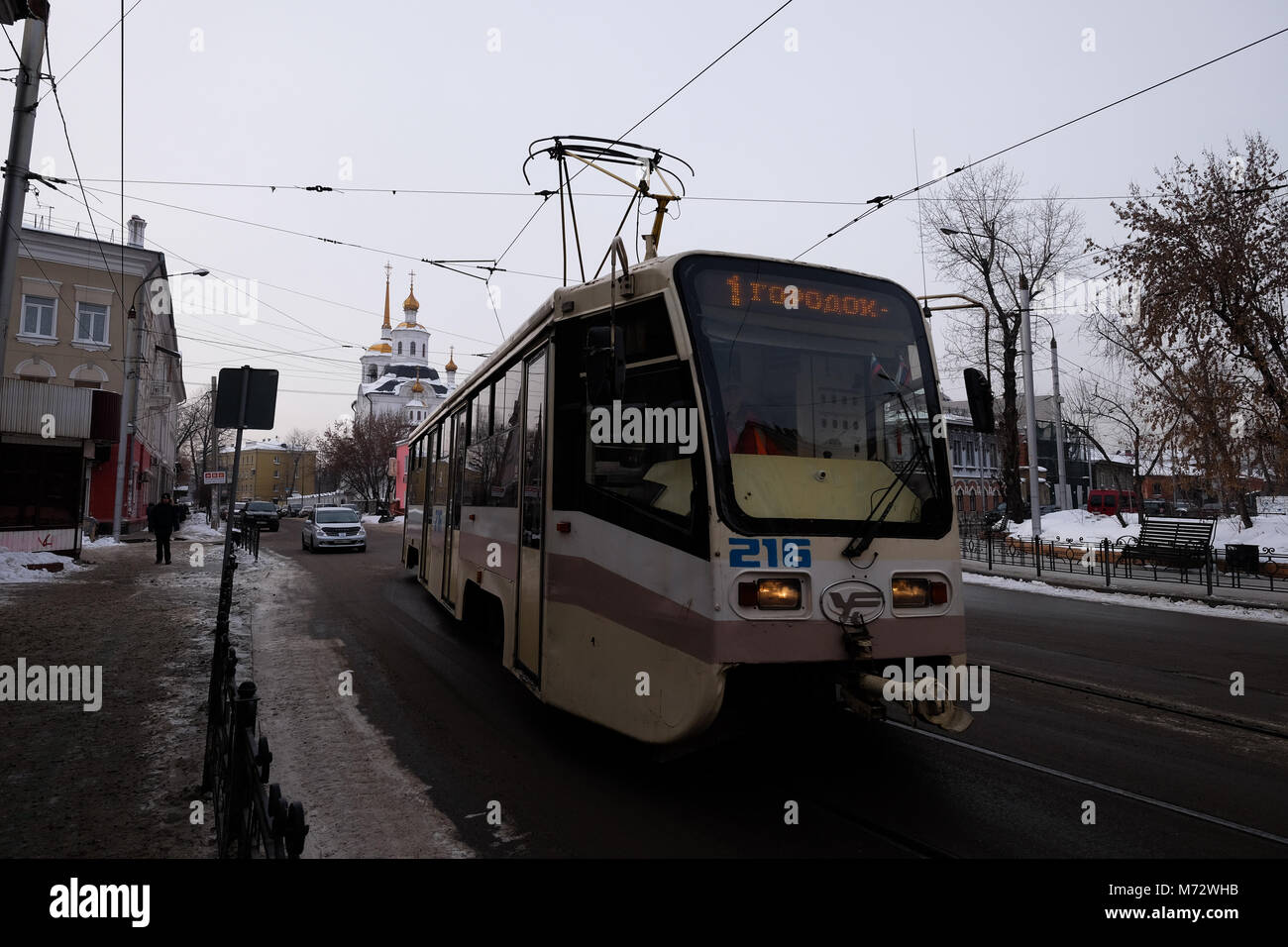 A scene of Irkutsk Town Russia during winter Stock Photo - Alamy